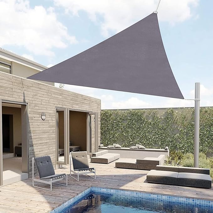 Amazon.com : SUNLAX Sun Shade Sail, 10'x10'x10' Dark Grey (Charcoal ...