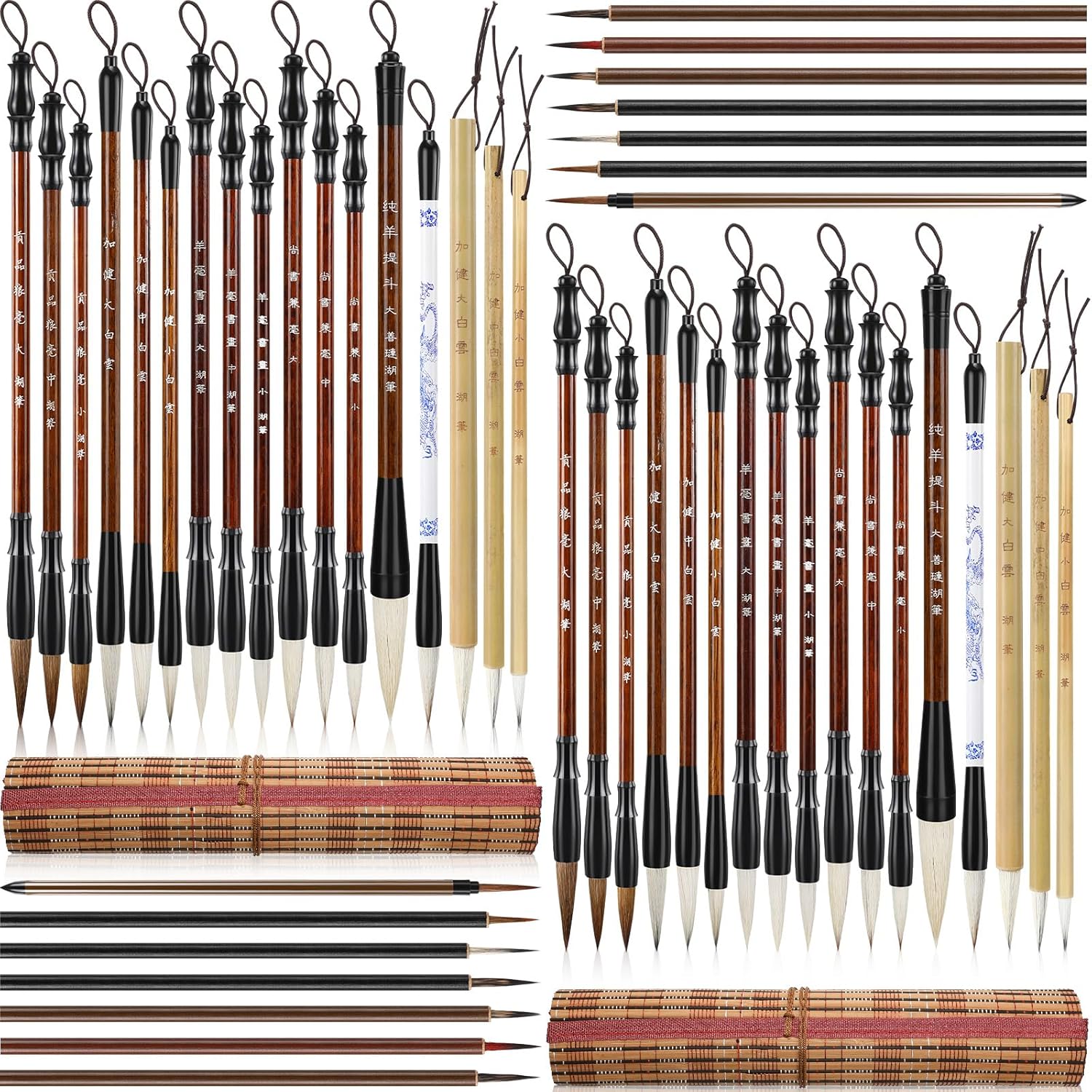 Amazon.com: Resurhang 48 Pcs Chinese Calligraphy Brush Set Watercolor ...