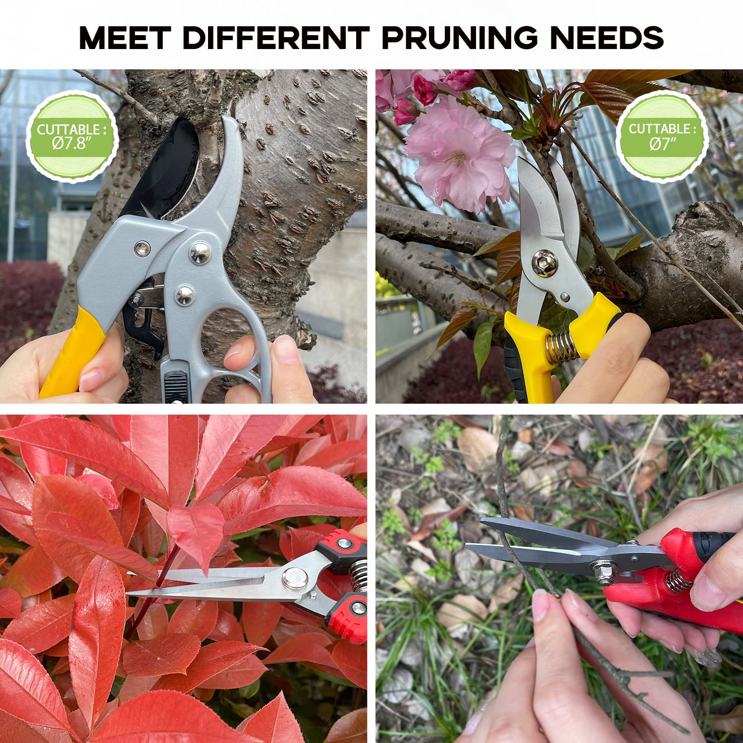 Snapklik.com : Sutekus 4 Pack Garden Pruning Set Shears Hand Pruners ...