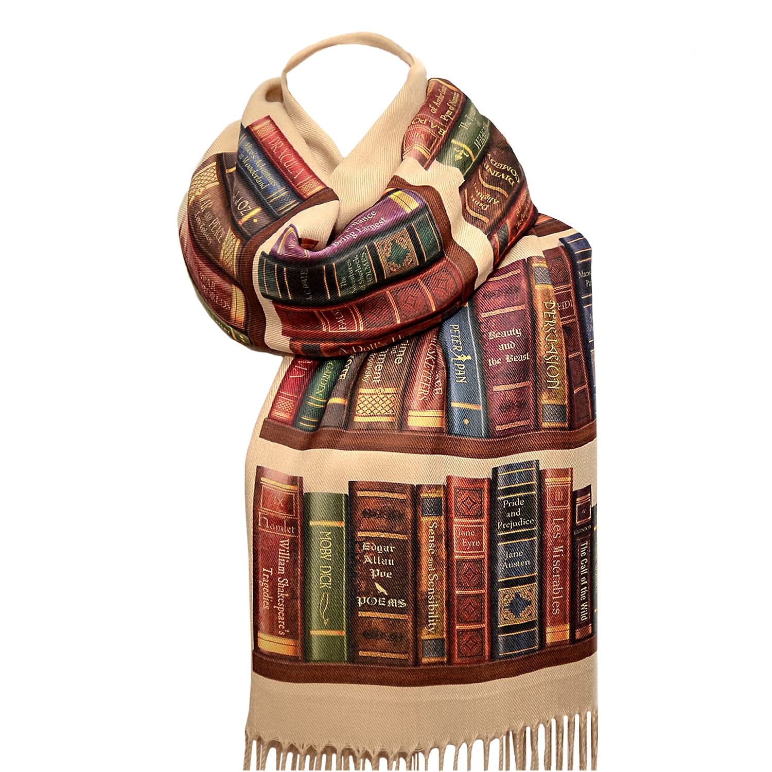 Universal Zone Bookshelf Scarf. Literary Shawl with the famous books ...