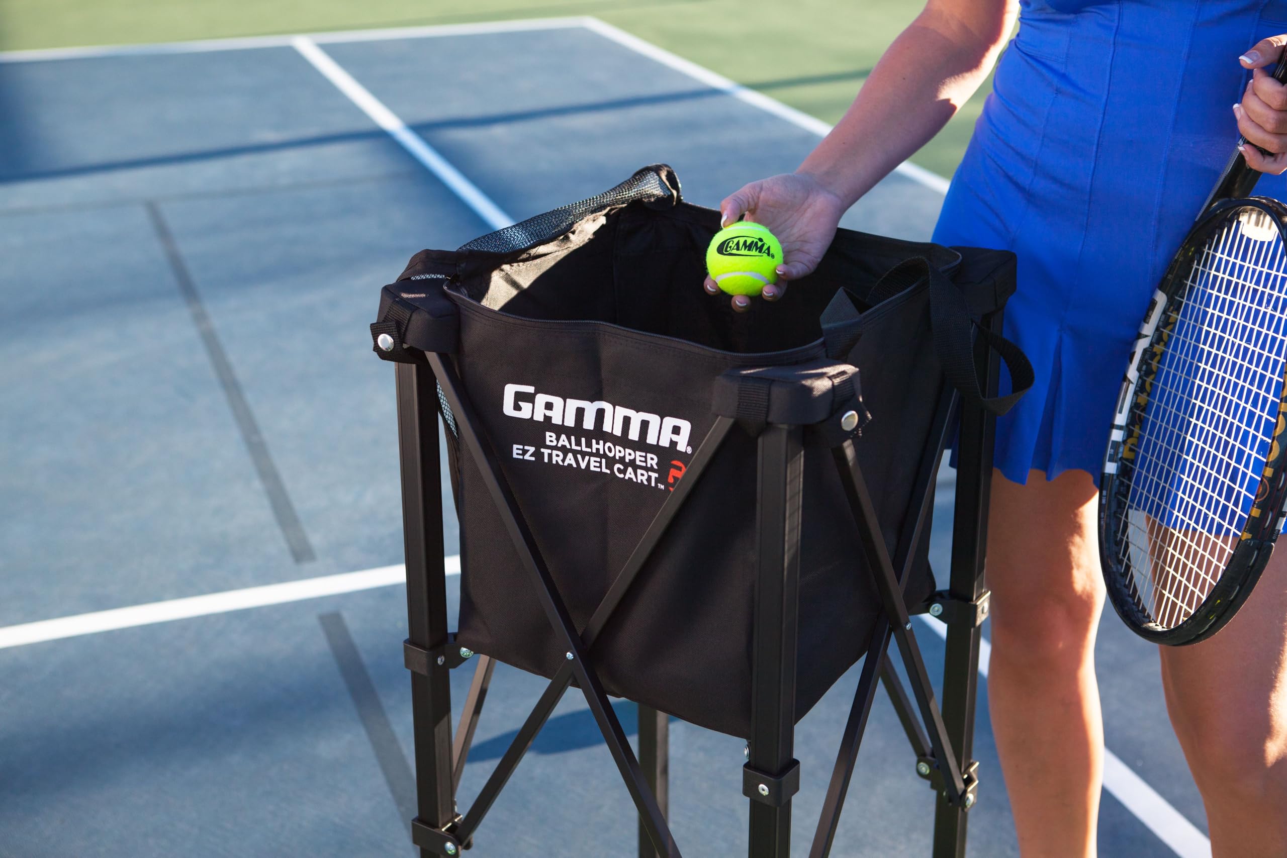 Carbon Steel Hopper GAMMA 75-Ball Tennis Ball Hopper - Portable Tennis ...