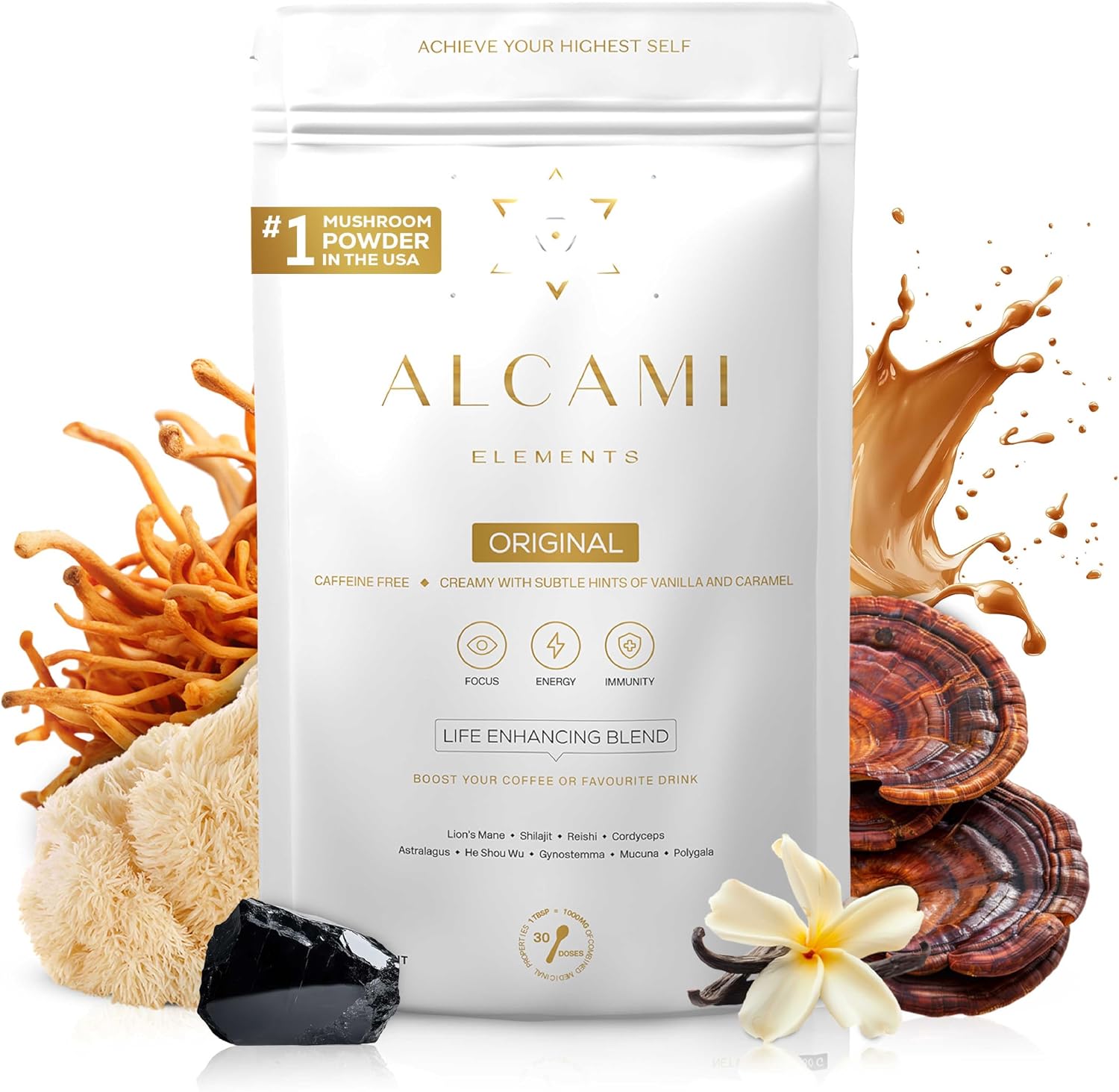 Amazon.com: alcami elements Mushroom Coffee 10X Concentrated Extract ...