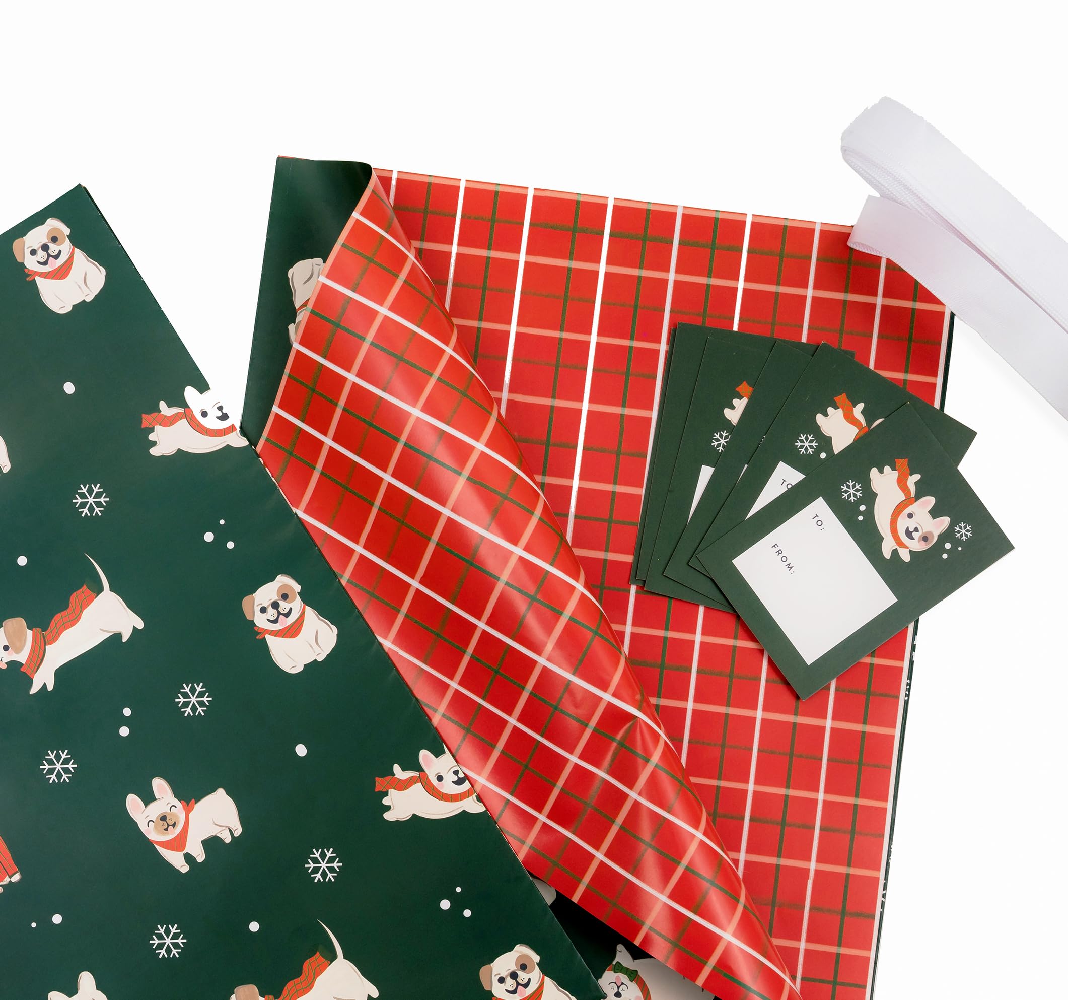 Amazon.com: Itsy Belle Studio Christmas Wrapping Paper and Ribbon Set ...