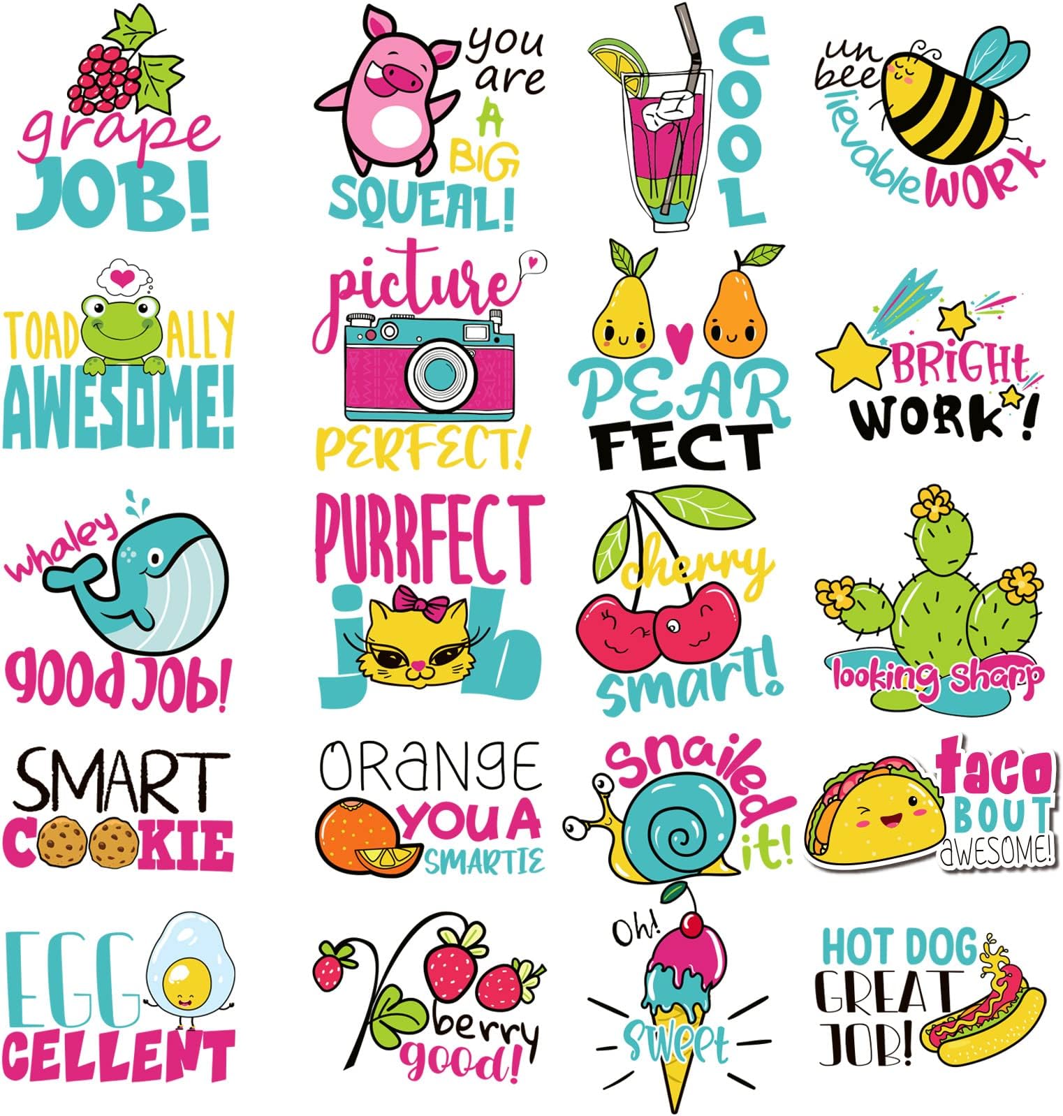 Amazon.com: 600 Pieces Punny Rewards Stickers, Teacher Stickers for ...
