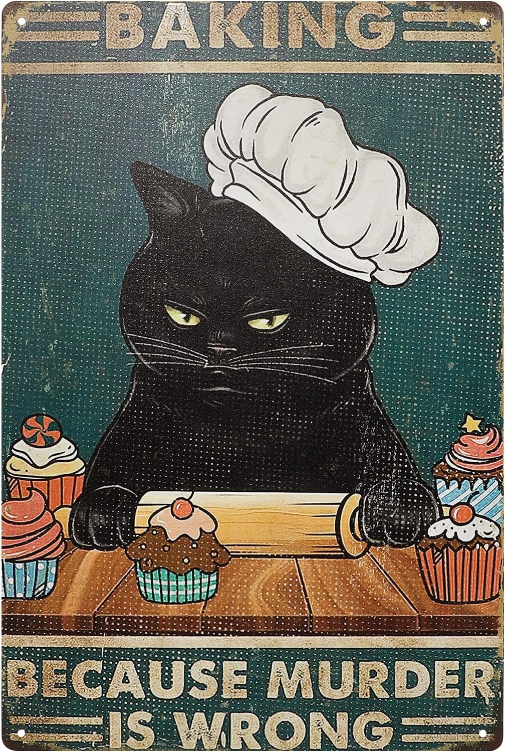 Amazon.com: HANTAJANSS Funny Kitty Kitchen Baking Sign, Gift for Cat ...