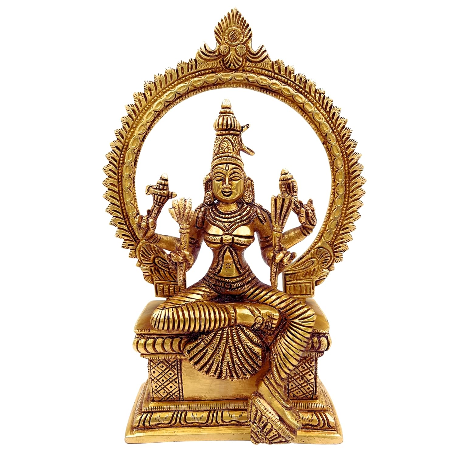 Buy South Indian Arts Brass Goddess Rajarajeshvari Idols, Tripura Sundari Murti, Lalita Devi ...
