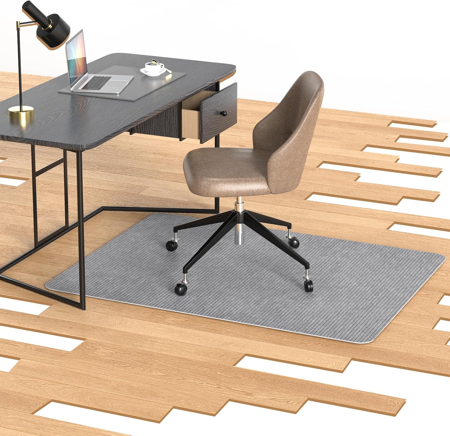 Amazon.com : Corduroy Chair Mat for Hardwood Floor, 55"x35" Office ...
