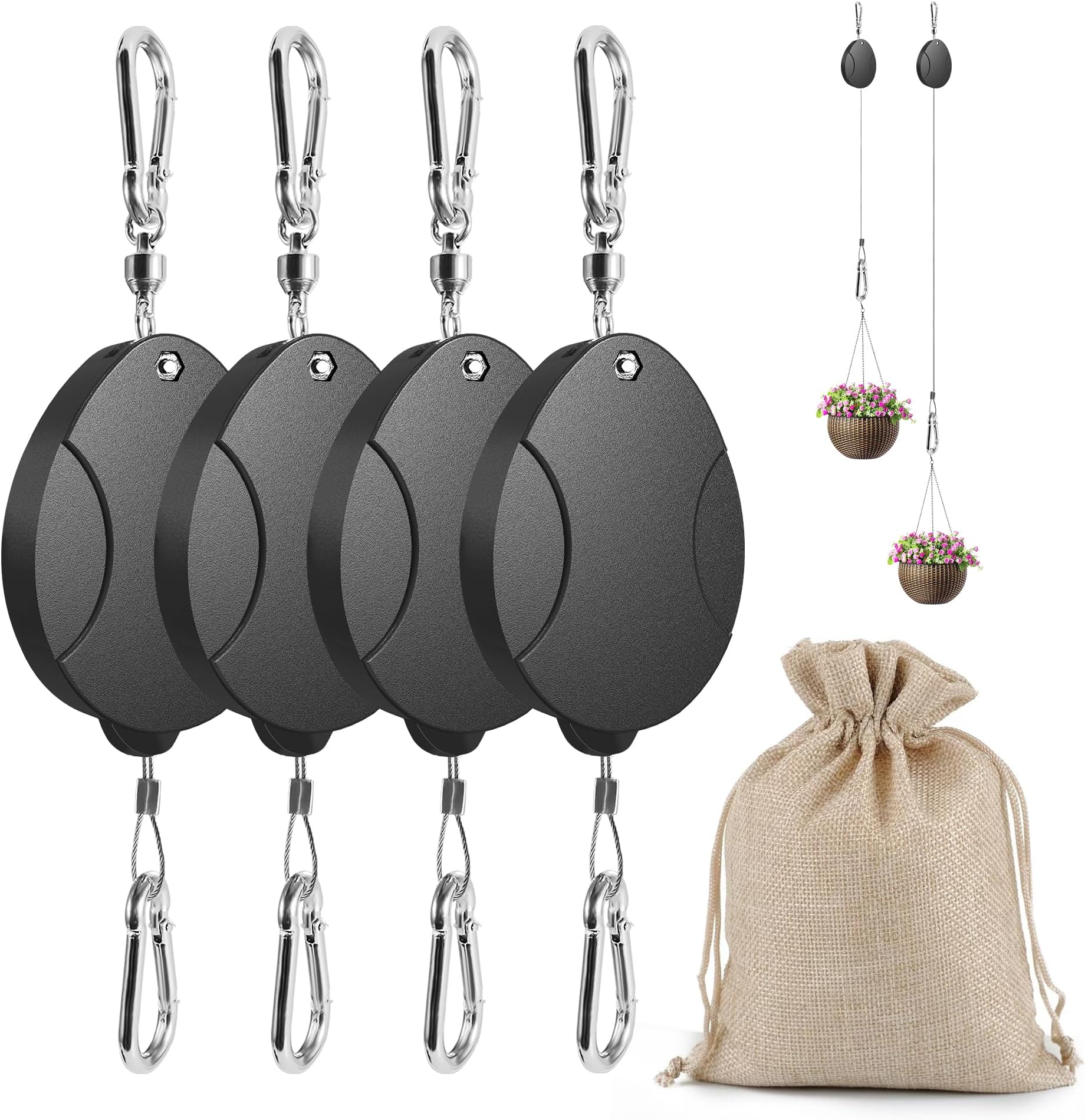 Amazon.com: Histely 2025 Upgraded Retractable Plant Hanger 4PCS - Heavy ...
