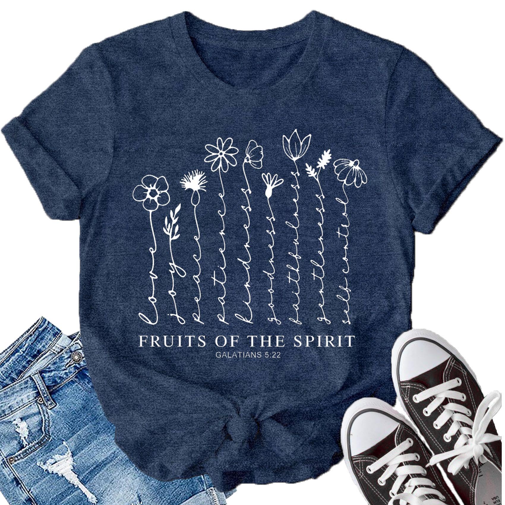 LBP Christian T-Shirts for Women Faith-Based Tee Top Fruit of The ...