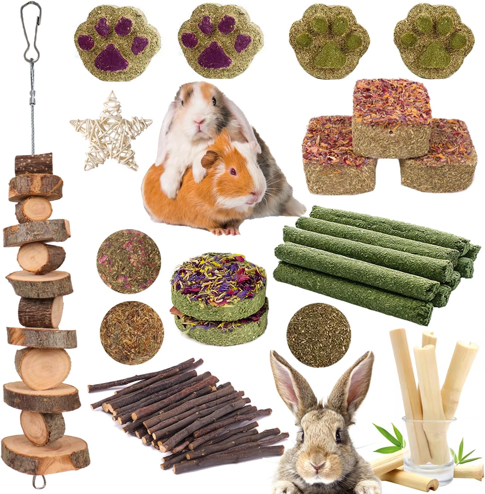 Amazon.com : RUNANIA Rabbit Chew Toys for Teeth, Natural Wood Sticks ...