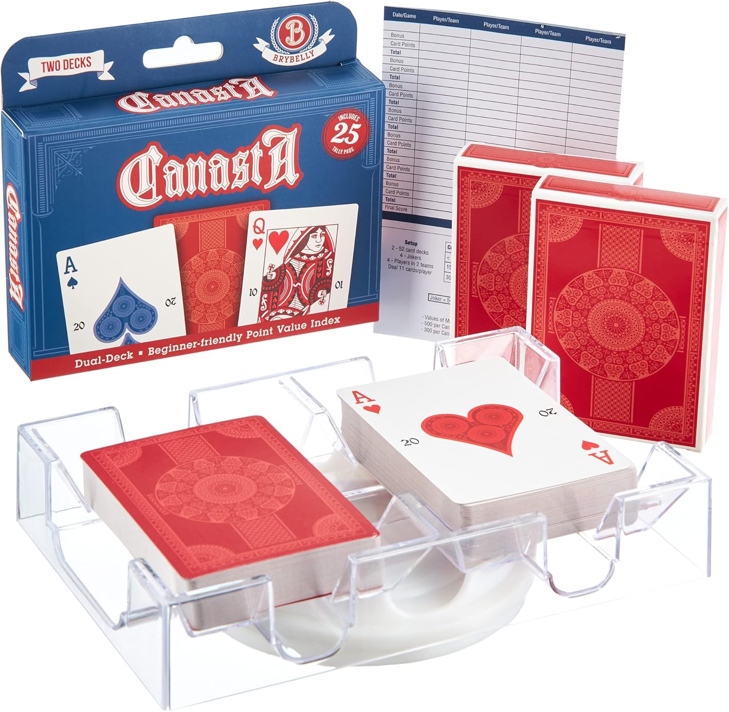 Amazon.com: MBGBrybelly Deluxe Canasta Card Set with Rotating Card Tray ...