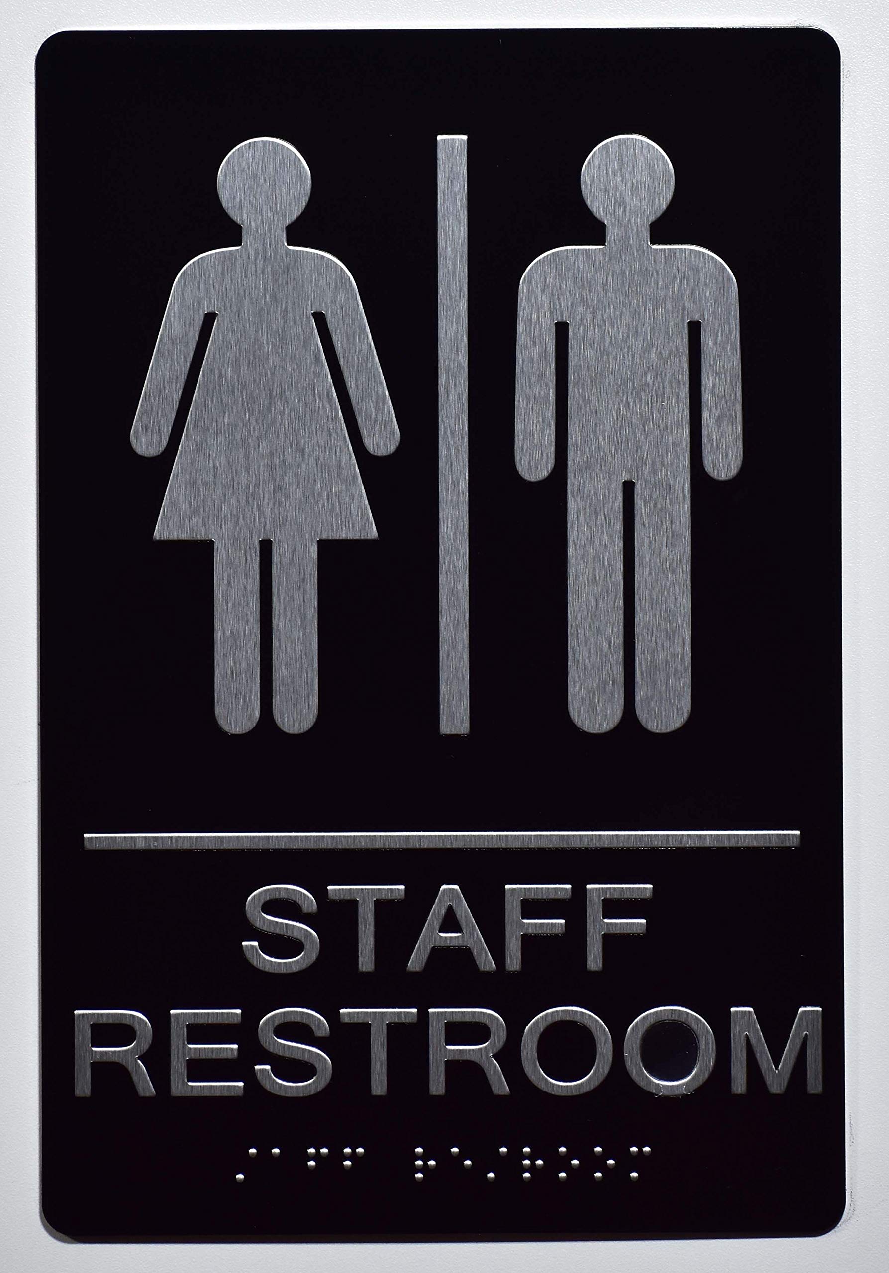 Amazon.com: STAFF RESTROOM SIGN -(Aluminium, Black/Silver,size 6x9) The ...