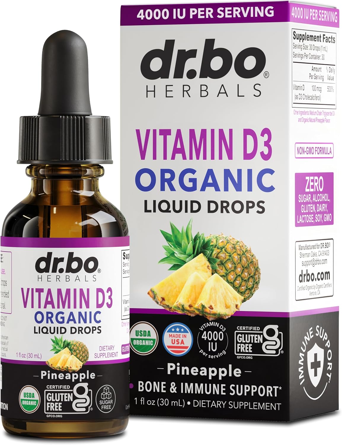 Amazon.com: Vitamin D3 Liquid Drops Organic - Vegan VIT D Liquid ...
