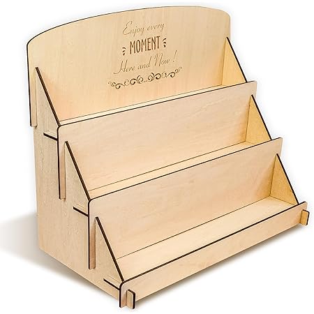 Amazon.com: WOODAMORE Wooden Greeting Card Display Stand - 3 Tiered ...