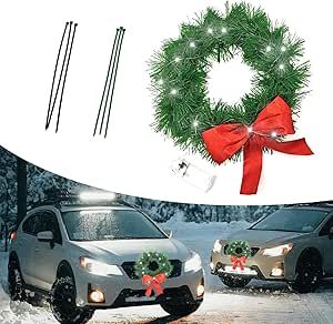 Amazon.com: ZKFAR 1 PC Christmas Car Wreath Decoration, Waterproof ...