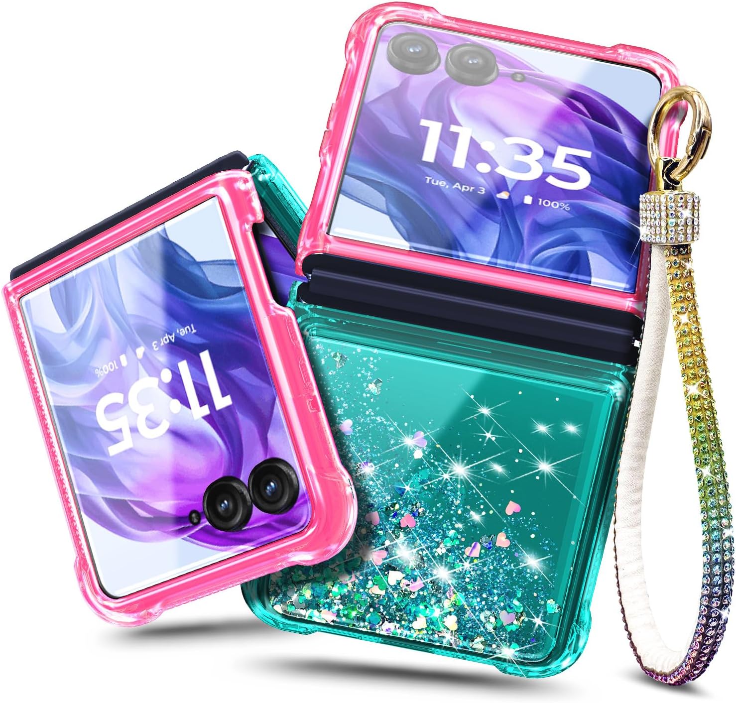 Amazon.com: Szakdws Sparkle Case for Moto Razr 2024 with Chain,Women ...