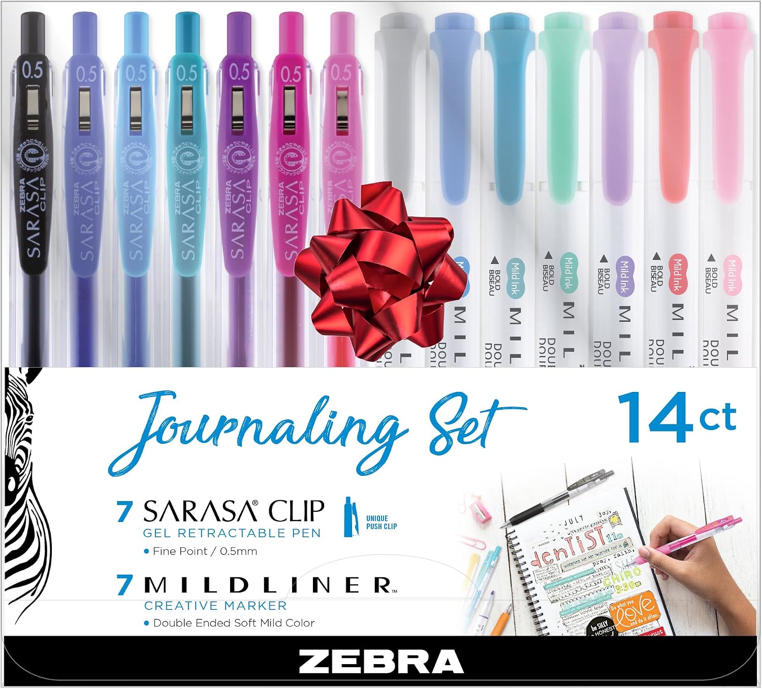 Zebra Pen MILDLINER Dual Tip Highlighter Journaling Set, Gel Pens ...