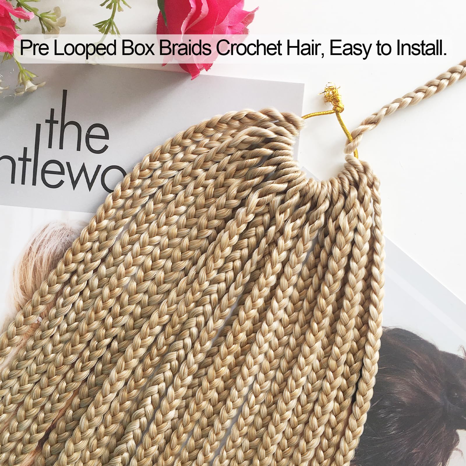 Snapklik.com : T27/613 Blonde Crochet Box Braids Pre Looped 24 Inch ...