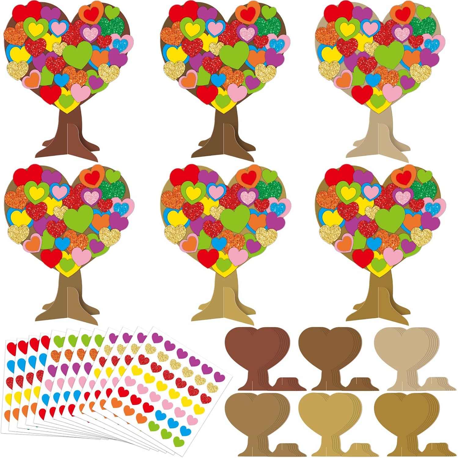 Amazon.com: 980 Pieces Valentines Love Heart Tree Craft for Kids ...