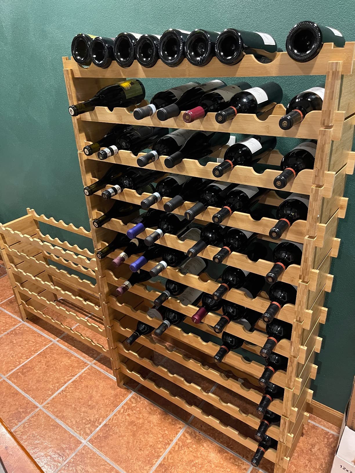 $8/mo - Finance SereneLife 36 Bottle Stackable Wine Rack, 33.5” x 10” x ...