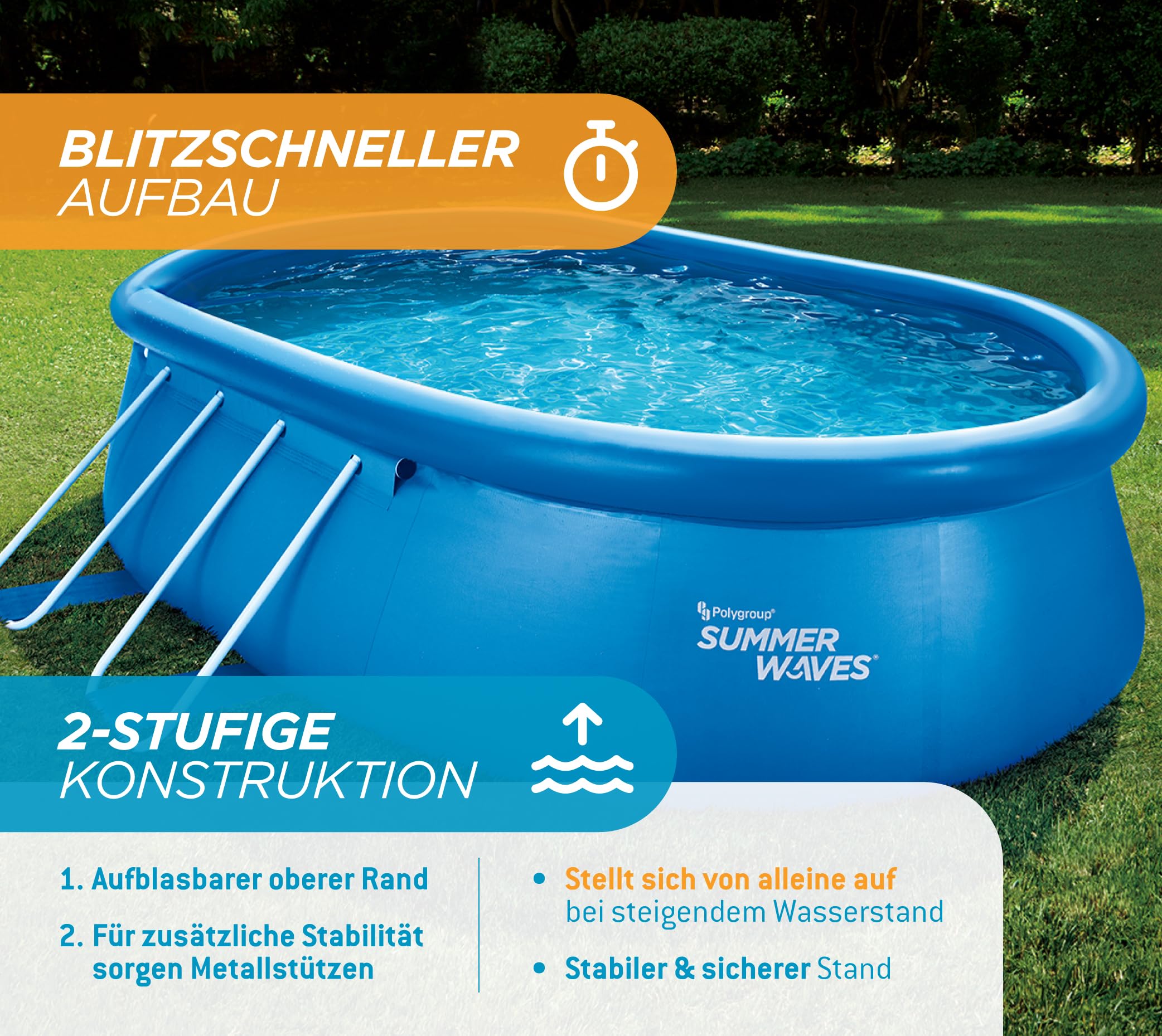 Inflatable Oval Pool Summer Waves Quick Set Pool, Oval | Dehner