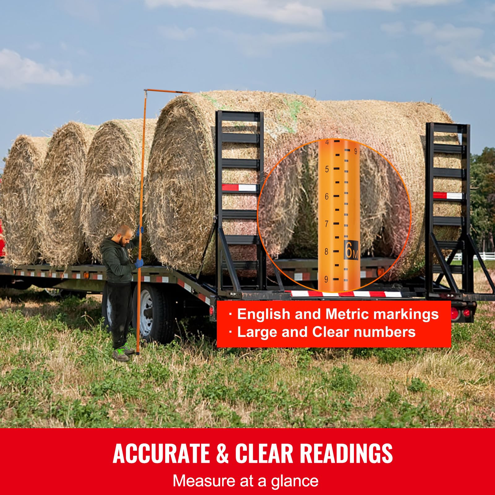 Measure Stick Vevor Load Height Measuring Stick 20' Sturdy Truck Height ...