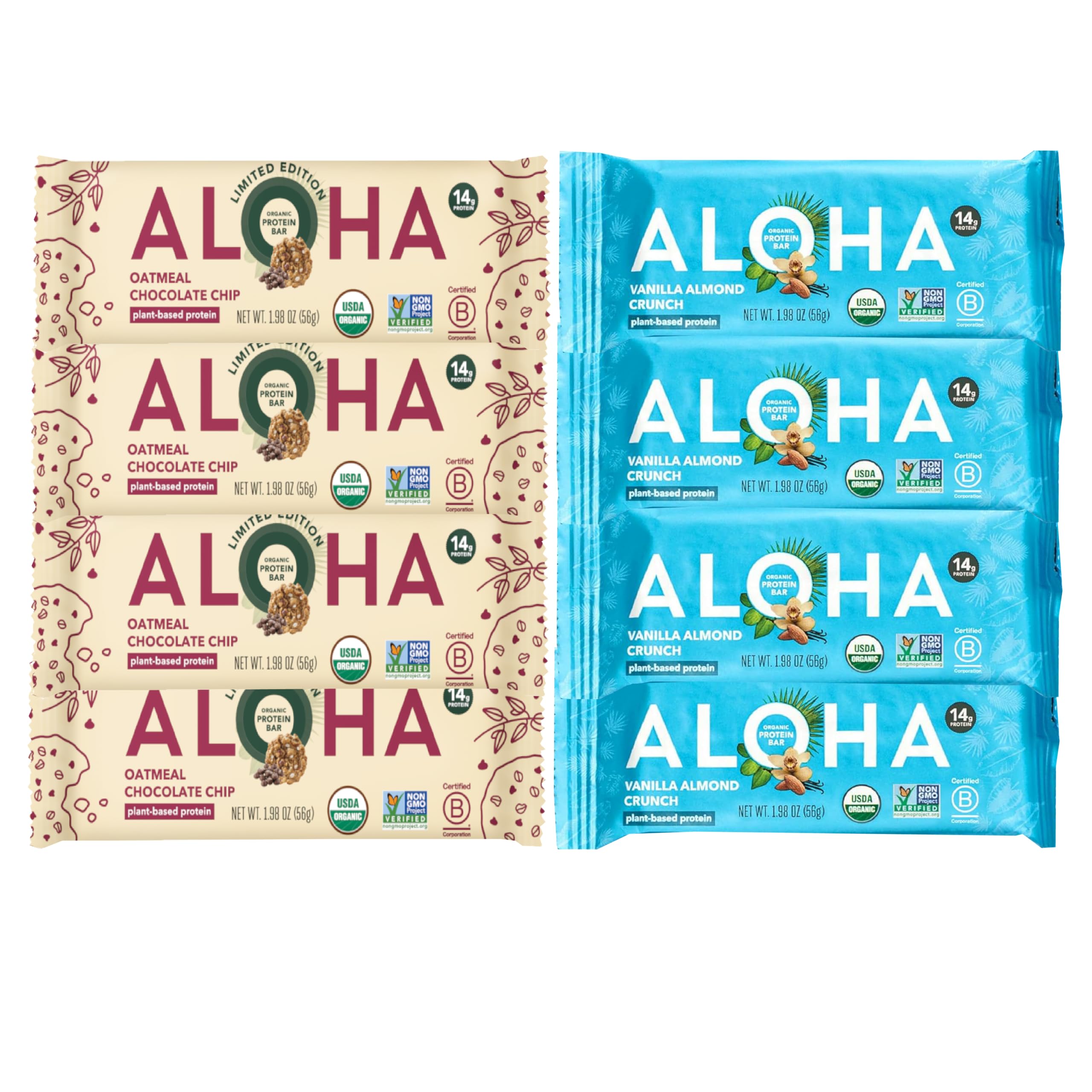 Aloha Protein Bars Organic Plant Based Protein Bars 2 Flavors ...