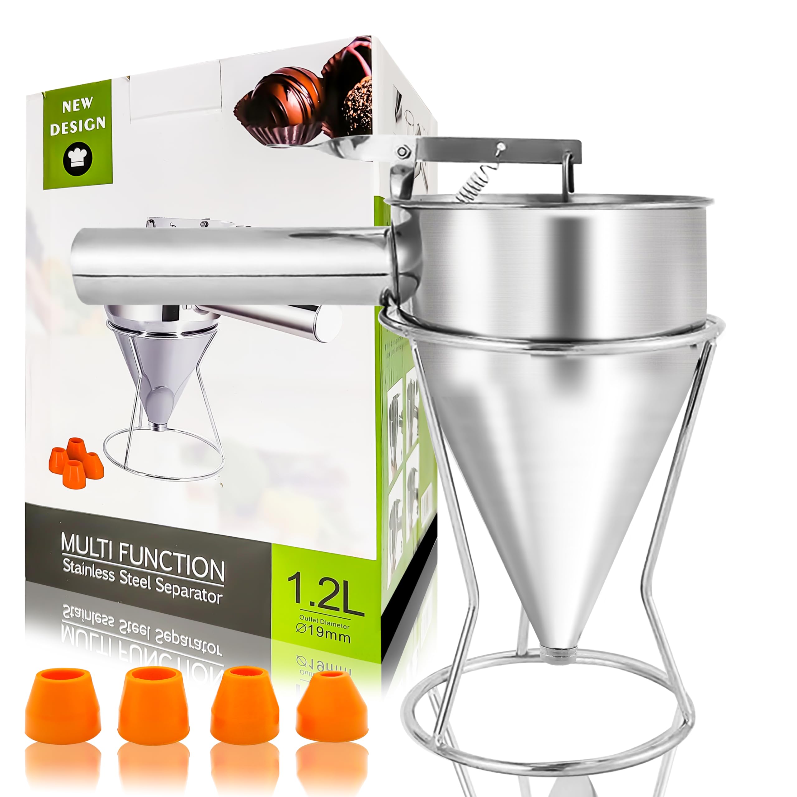 Amazon.com: Pancake Batter Dispenser 40oz Multi-Caliber Funnel Cake ...