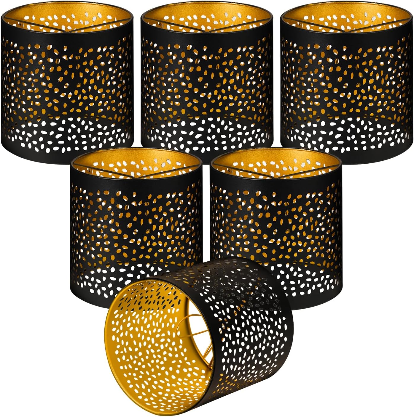 6 Pack Small Lamp Shades Clip on Bulb, Metal Chandelier Shades ...