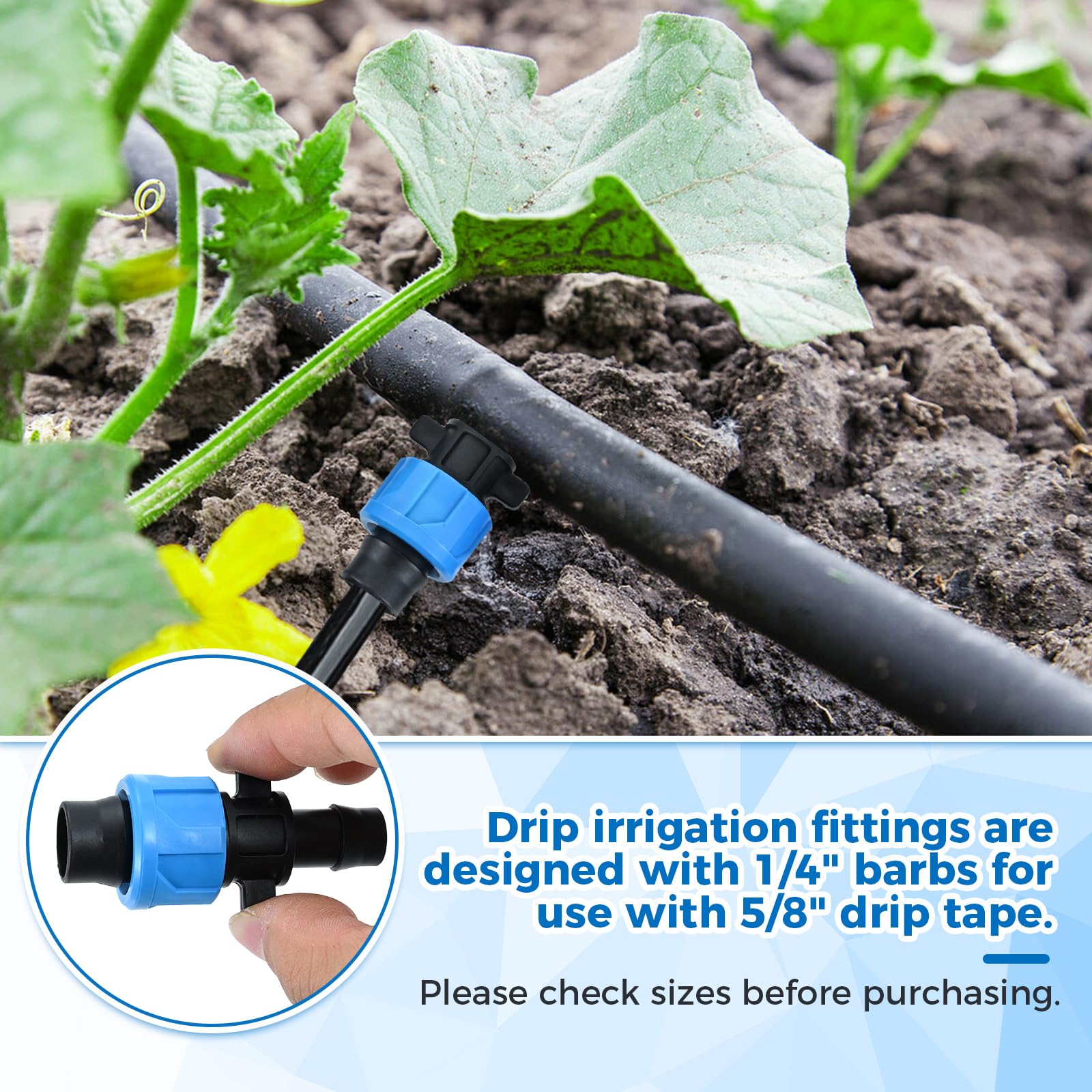 Snapklik.com : 50 Pcs Drip Irrigation Connector, Drip Tape Fittings ...