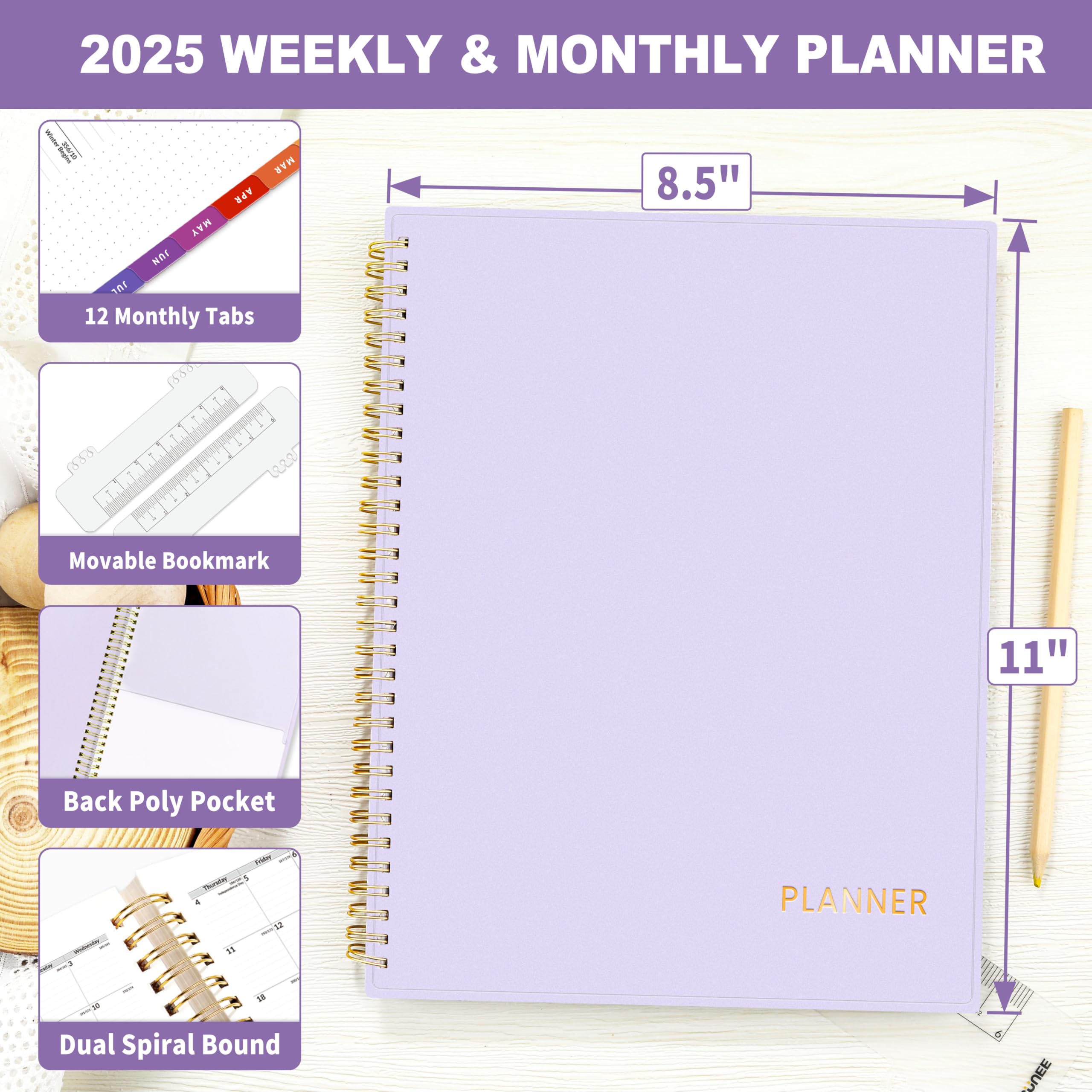Snapklik.com : SUNEE 2025 Weekly And Monthly Planner - From January ...