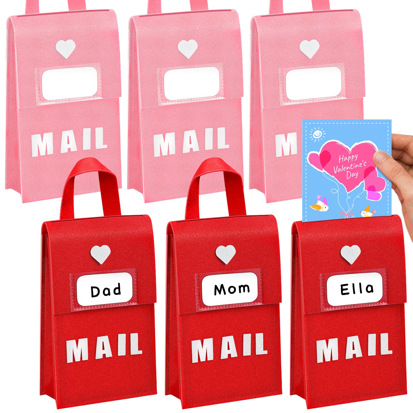 Amazon.com: Libima 6 Pcs Valentine Felt Mailbox for Kids Classroom ...