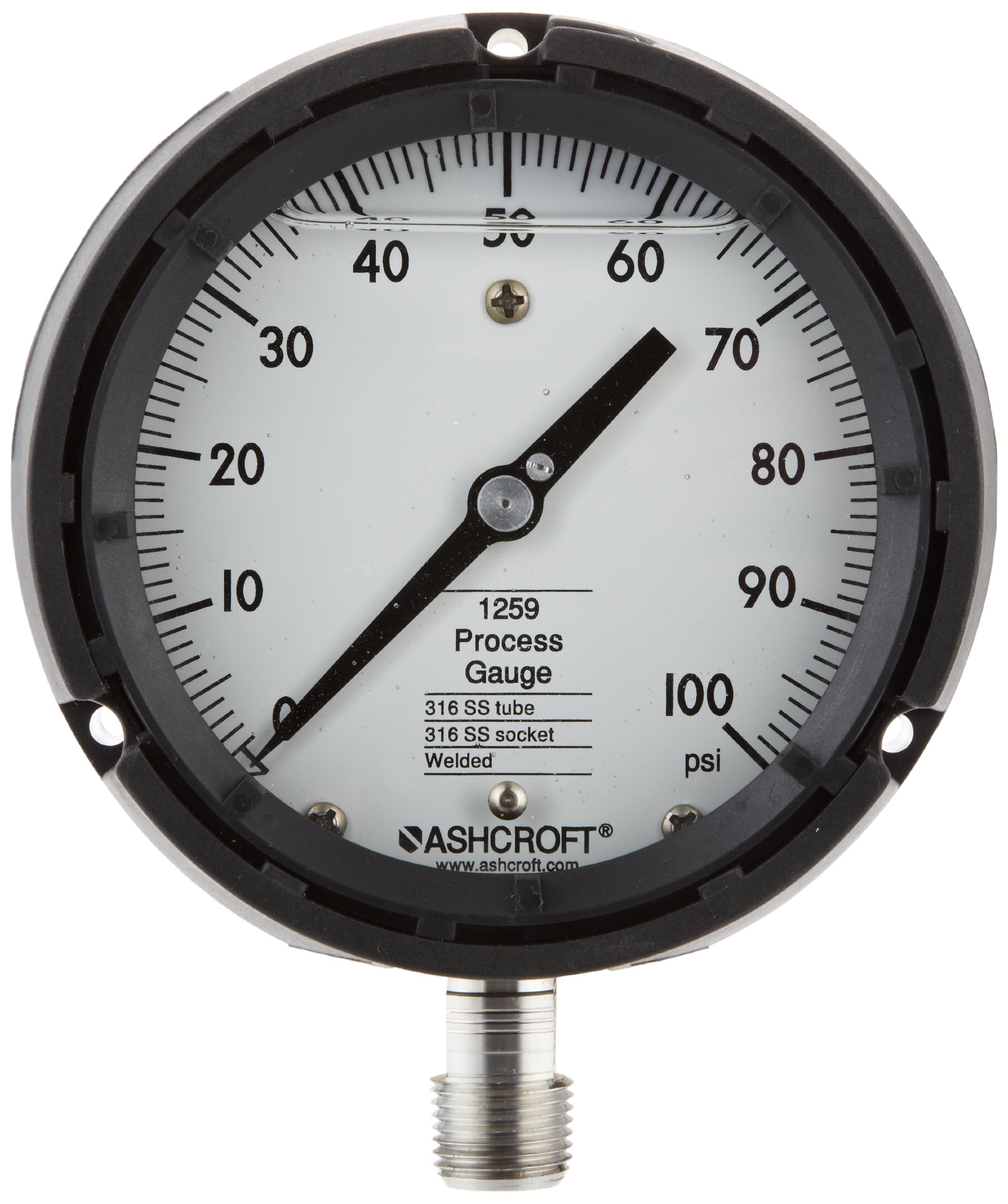 Ashcroft Type 1259 Solid Front Thermoplastic Case Process Pressure ...