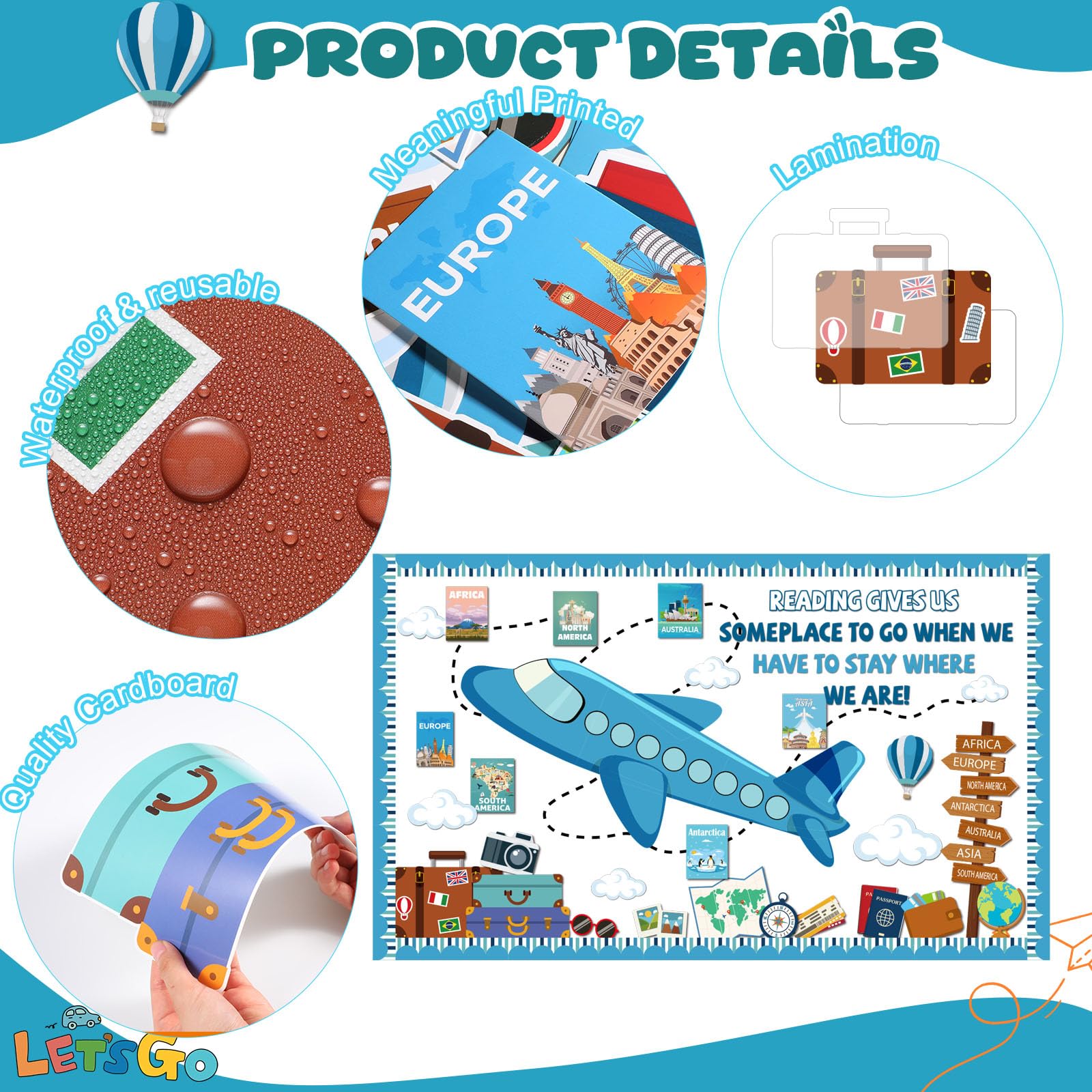 Snapklik.com : Reading Travel Bulletin Board Set Back To School ...