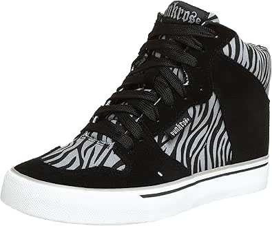 Amazon.com | Punkrose Women's Funk Zebra HI Top Sneaker,Black/Grey,8 M ...