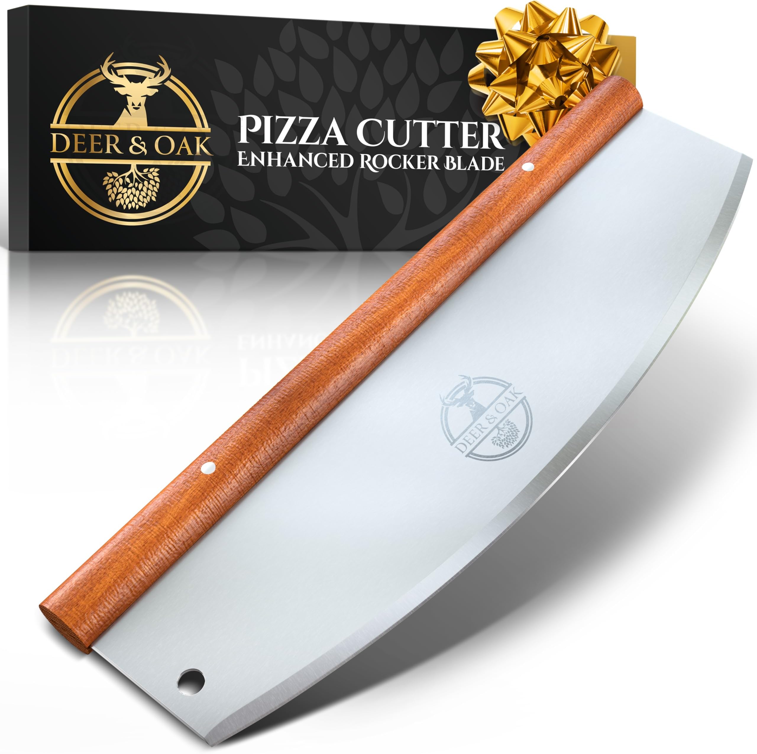 Deer & Oak Pizza Cutter - 36cm Pizza Rocker Cutter - Pizza Cutter ...