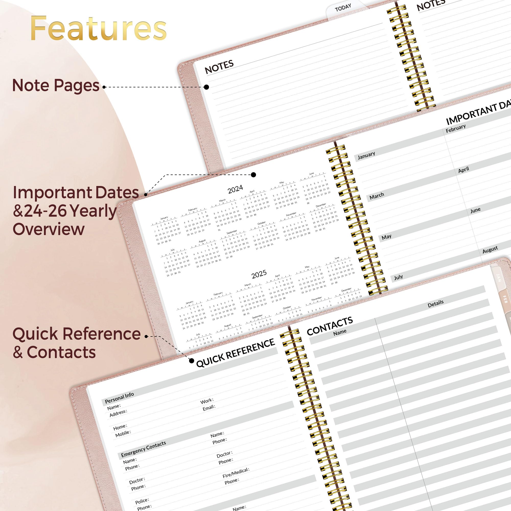 Snapklik.com : SUNEE 2025 Weekly & Monthly Planner 6.4"x8.5"- 12 Month