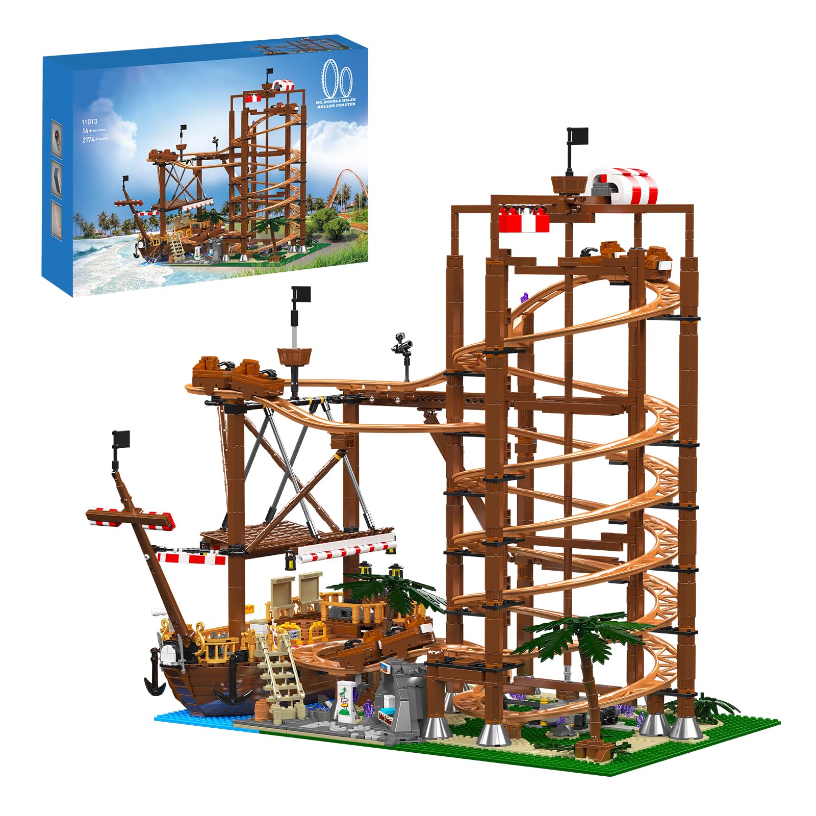 Amazon.com: Sosuy 2174+ Pieces Roller Coaster Building Blocks Set ...