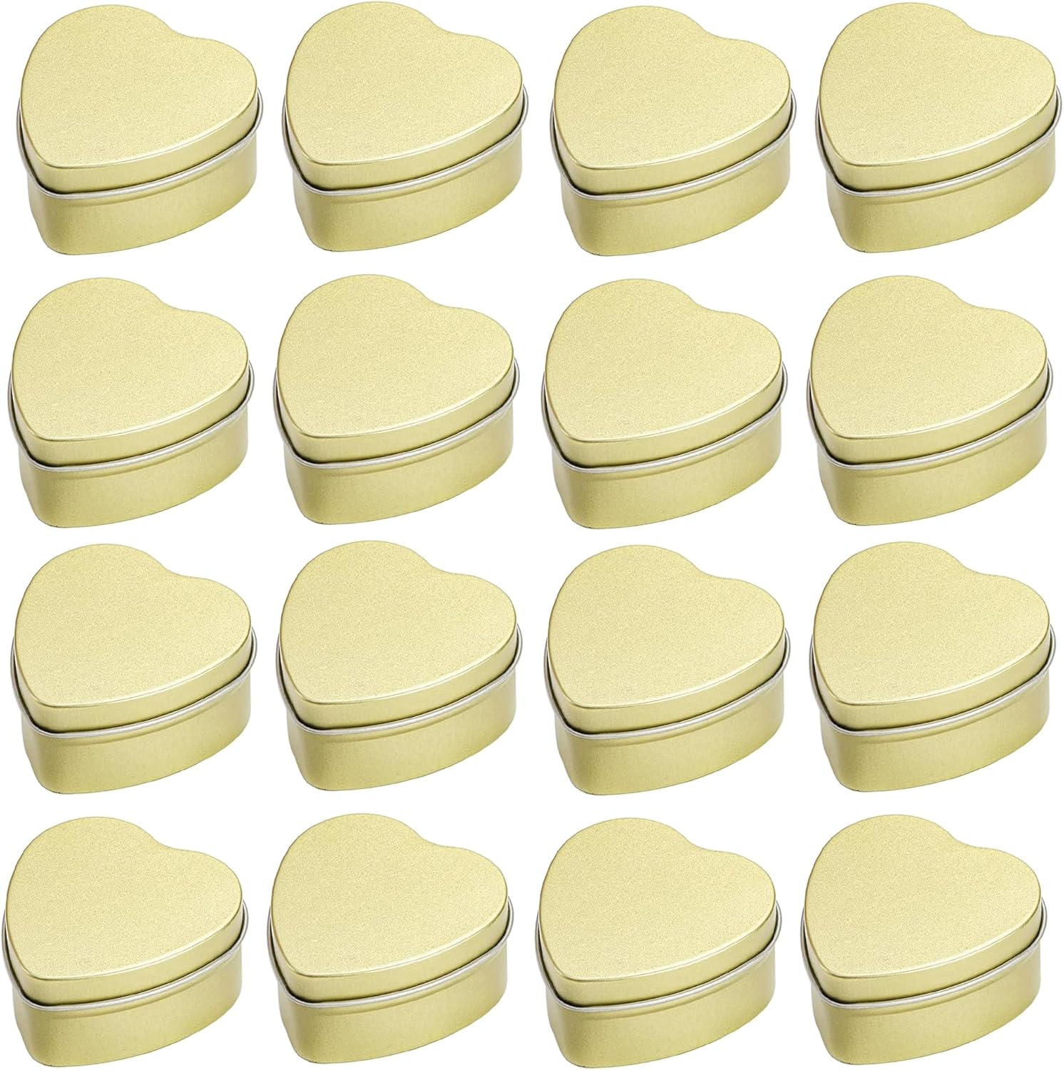 Amazon.com: 16 Pcs Metal Tins Jar with Lids 2 OZ Empty Heart Shaped ...
