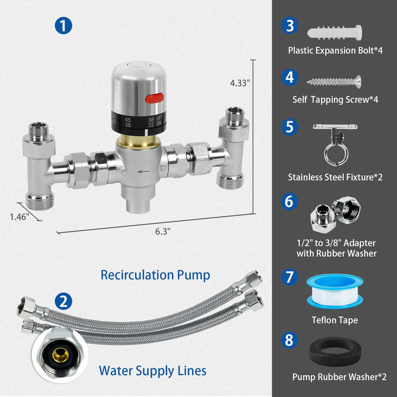 Snapklik.com : WASSERMANN Adjustable Temperature Sensor Valve Kit For ...