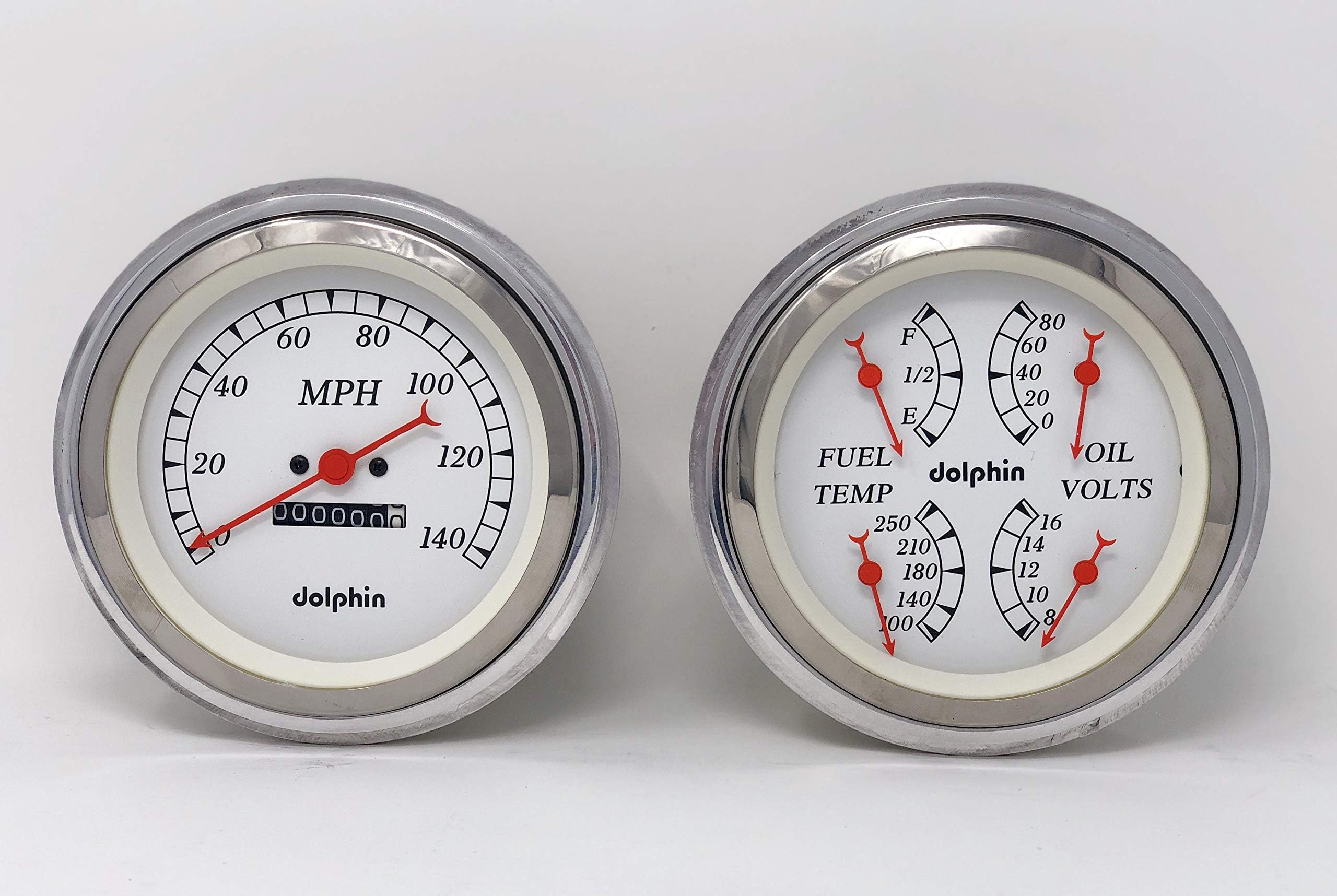 Amazon.com: Dolphin Gauges-5" Mechanical Quad Gauge Set - Black ...