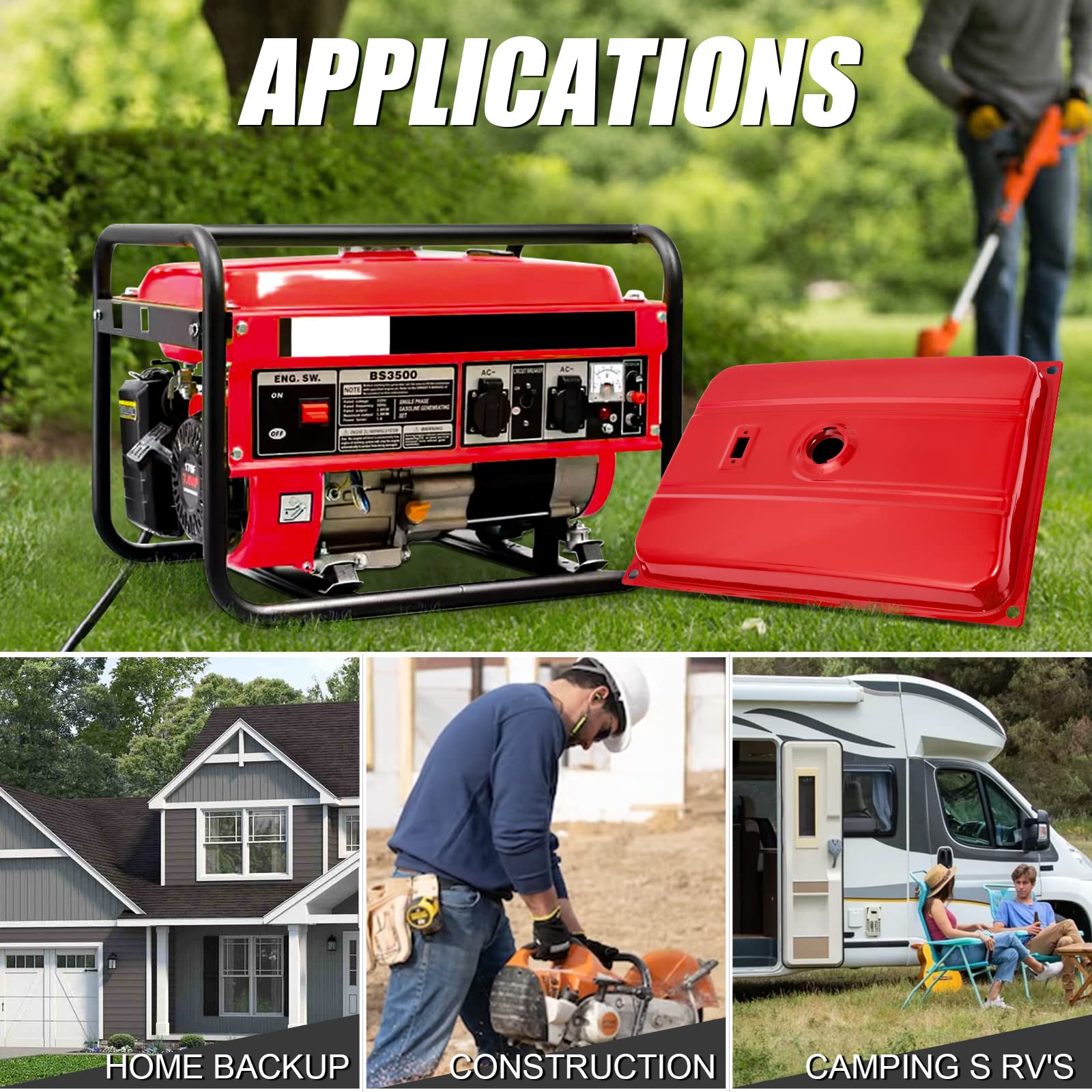 Snapklik.com : TEMSONE Universal 7 Gallons Generator Gas Fuel Tank