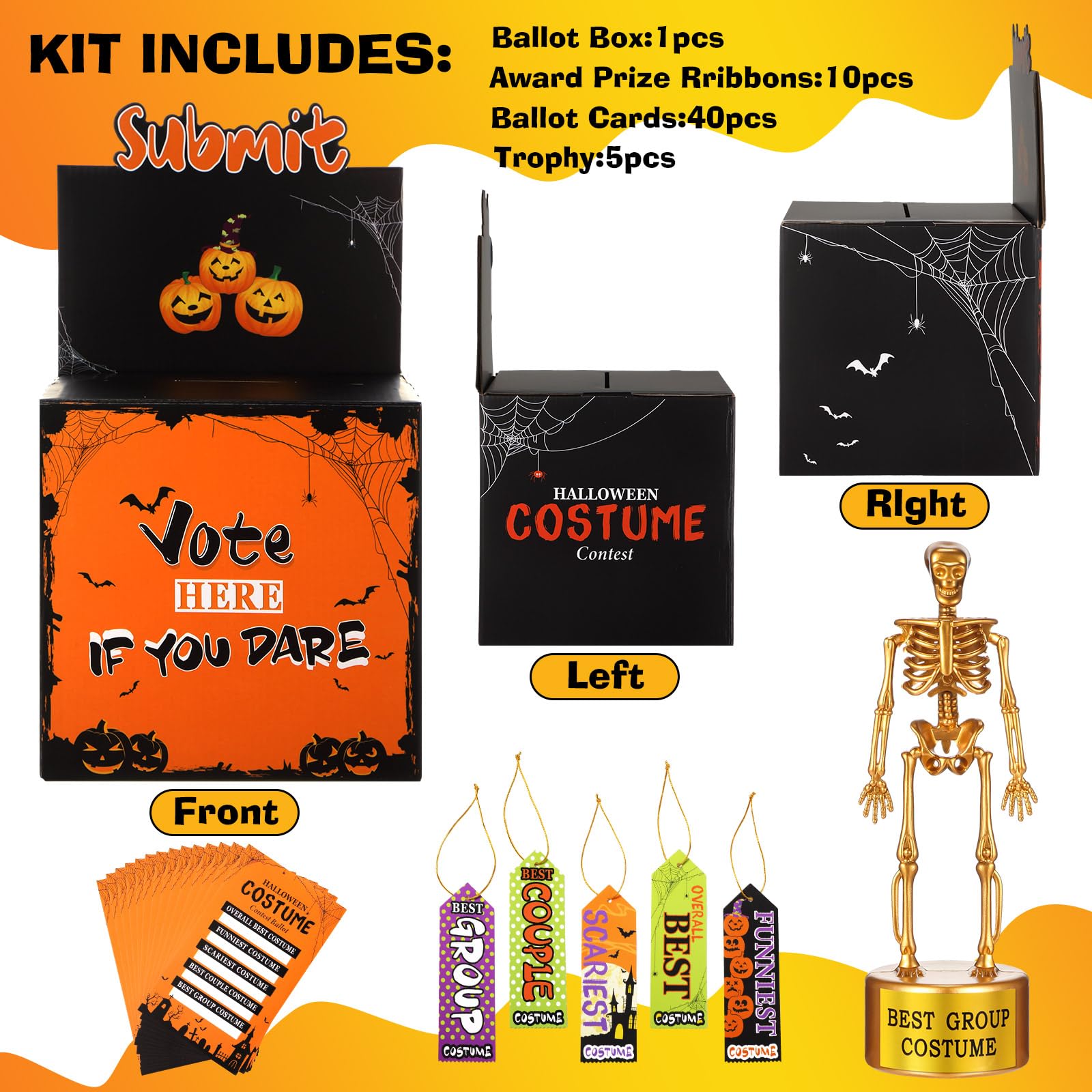 Sratte 56 Pcs Halloween Party Supplies Include Halloween Costume ...