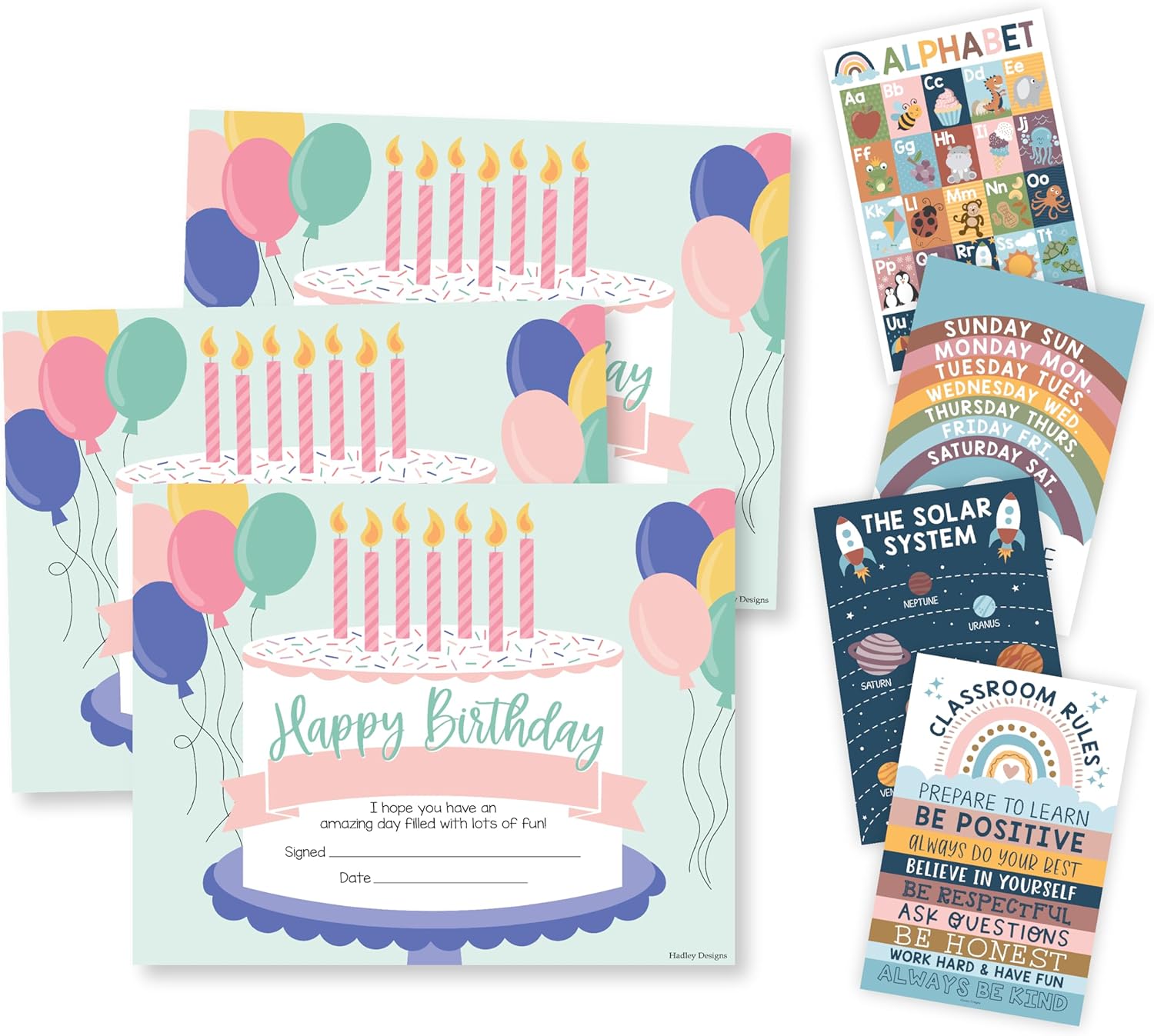 Amazon.com : 25 Boho Birthday Certificates for Kids Classroom Birthday ...