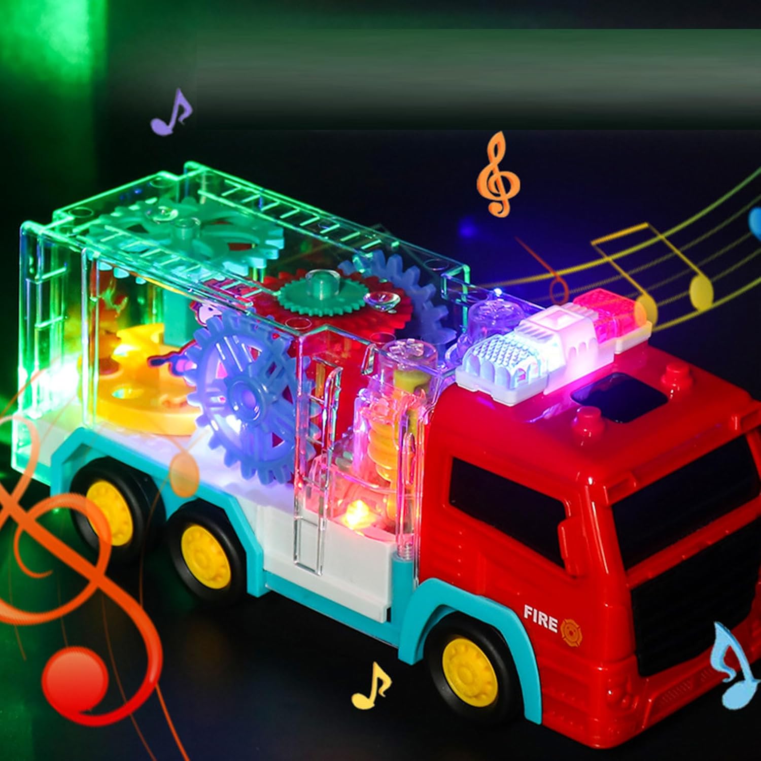 Amazon.com: TXMAQQ Transparent Electric Gear Toy with Flashing Lights ...