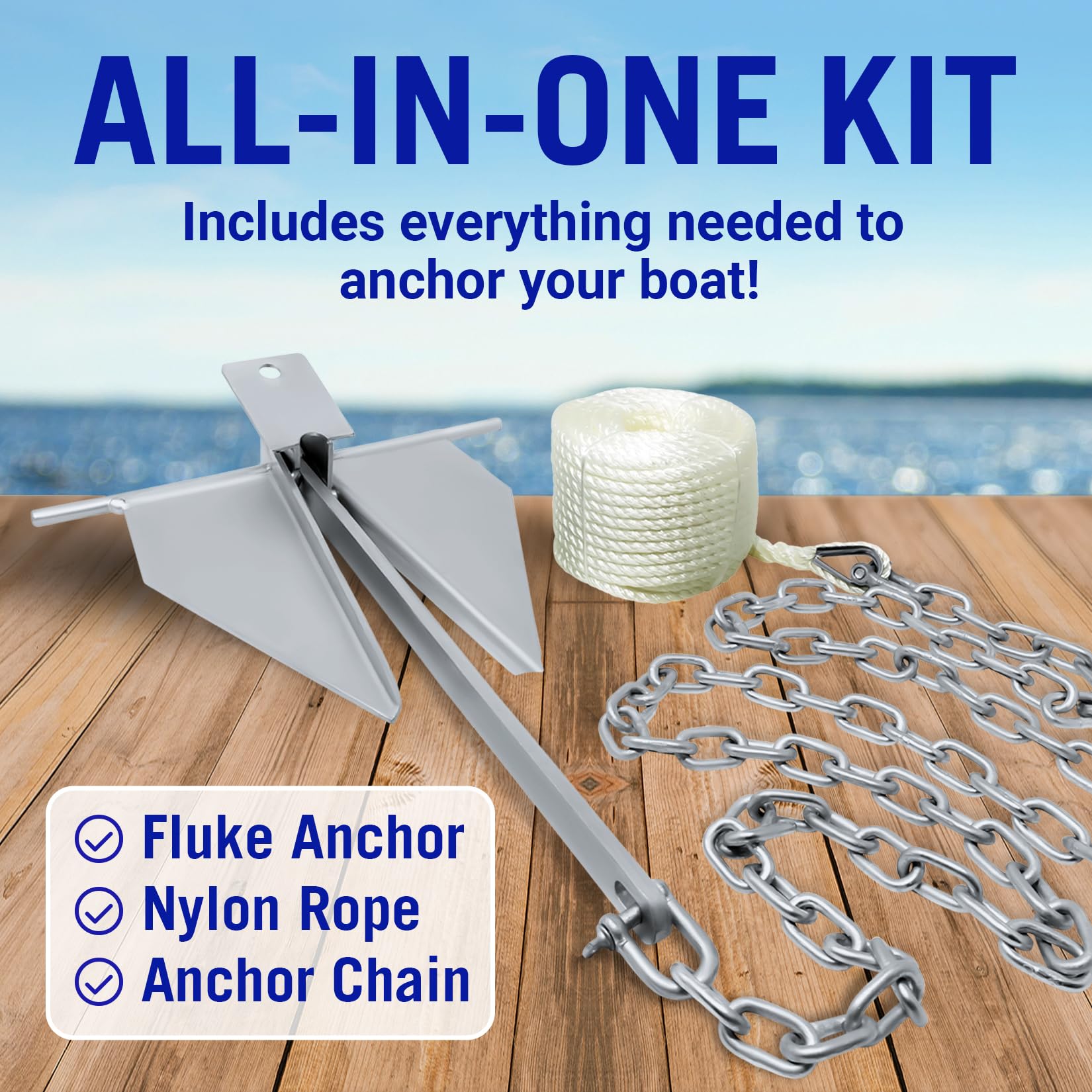 Snapklik.com : Better Boat 5lb Boat Anchor Kit