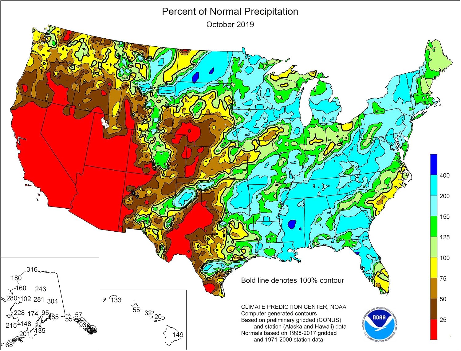 Amazon.com - Wall Art Impact 22"x17" US percent of normal Precipitation ...