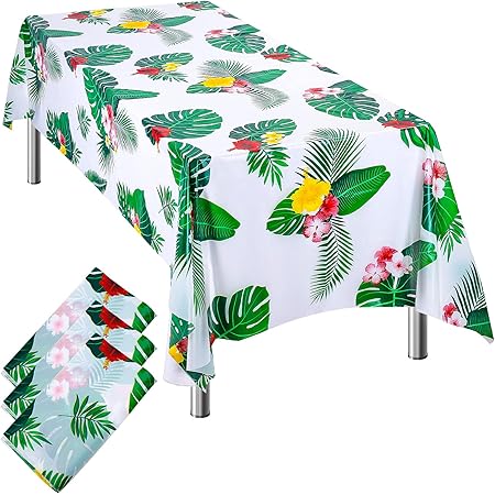 Amazon.com: 3 Pcs Tiki Tablecloth Tiki Decorations Luau Table Cover ...