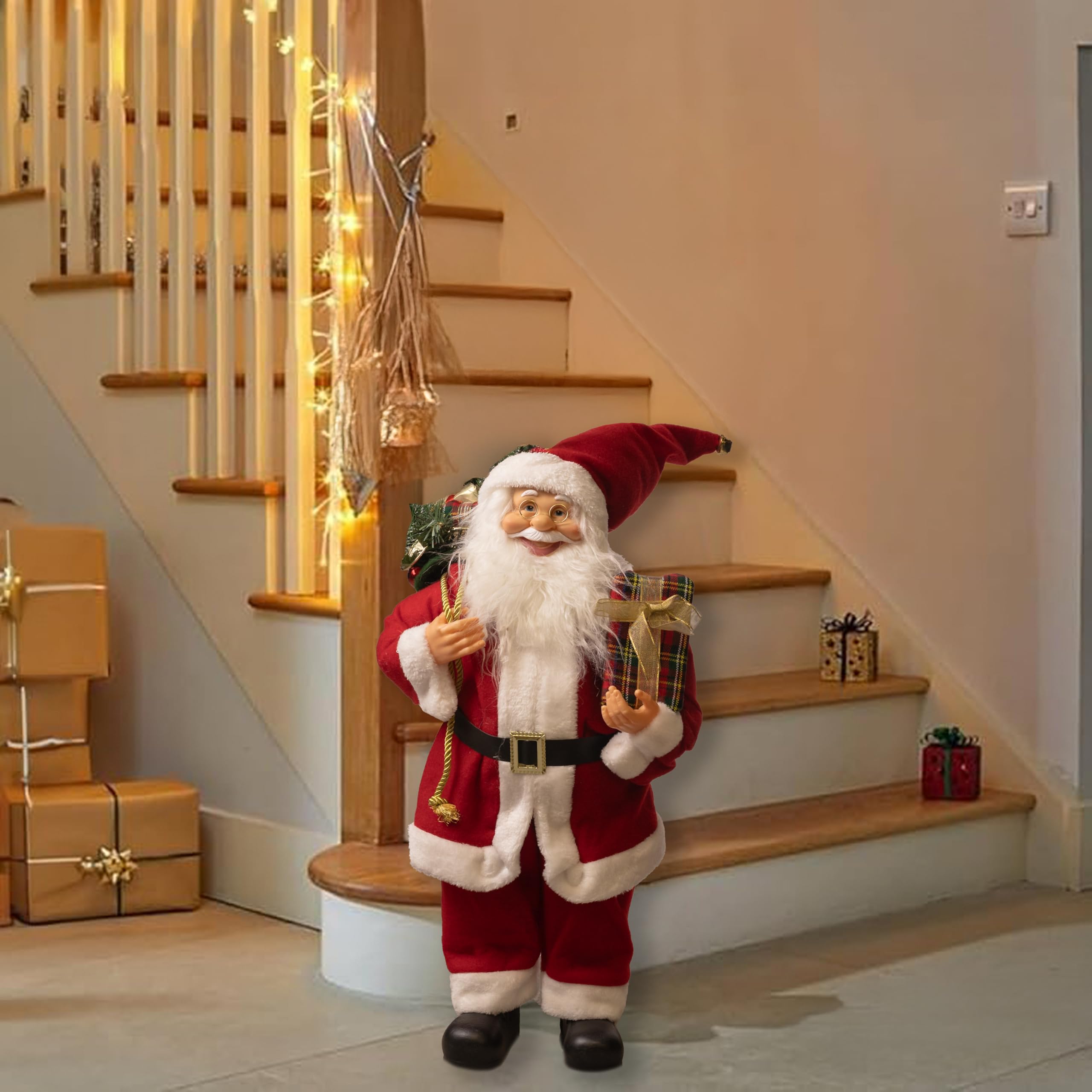 Garden Mile® Christmas Santa Claus Ornament Christmas Standing Santa ...