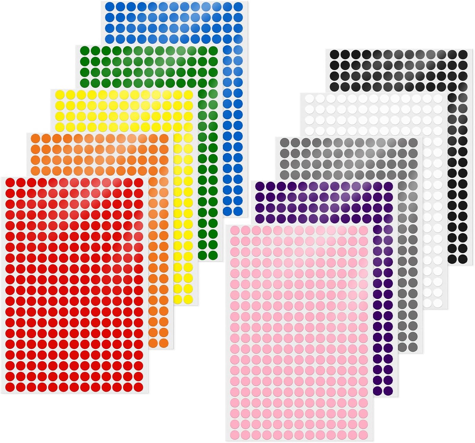 Weforu 6mm Coloured Dot Stickers Sticky Labels, Color Coded Label ...